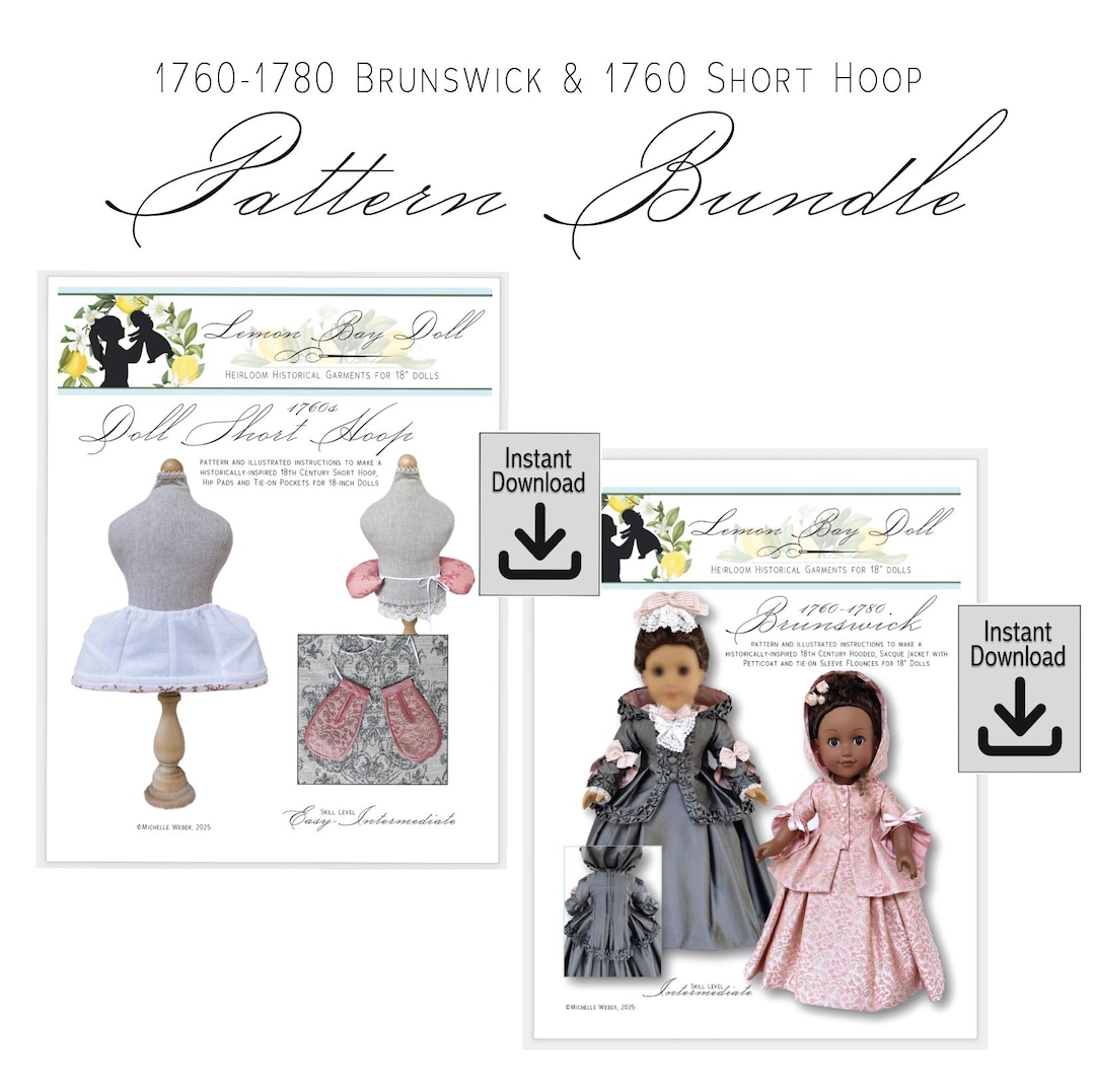 PATTERN BUNDLE 1760-80 Brunswick Gown & Short Hoop (+hip Pads and ...