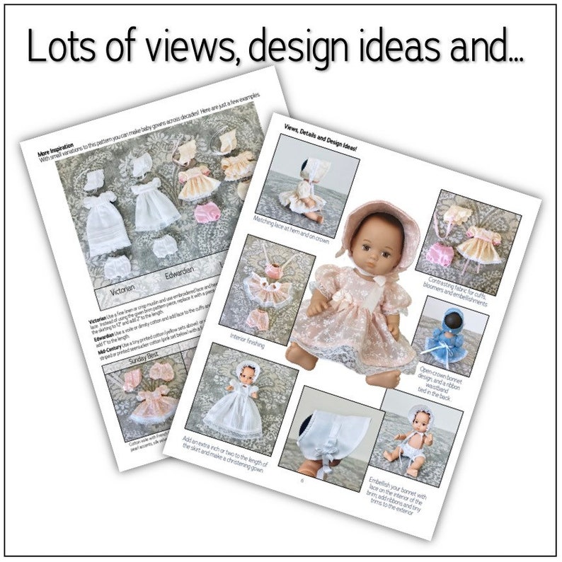 Vintage Dress, Bloomers and Bonnet Pattern for 8" Baby Dolls - Etsy