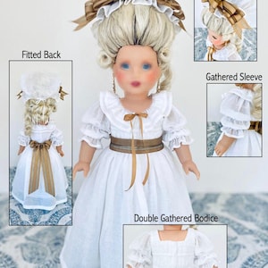 1780s Doll Dress Pattern Bundle: Chemise à La Reine, Cap, Split Rump ...