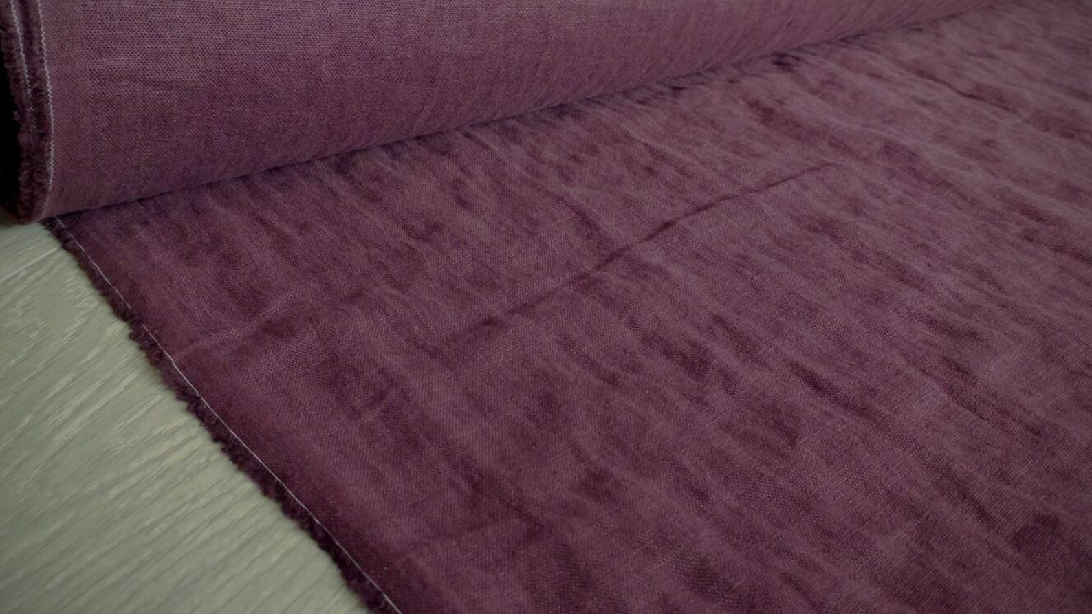 Deep Purple Pure Washed Softened Linen Fabric Weight Natural - Etsy UK