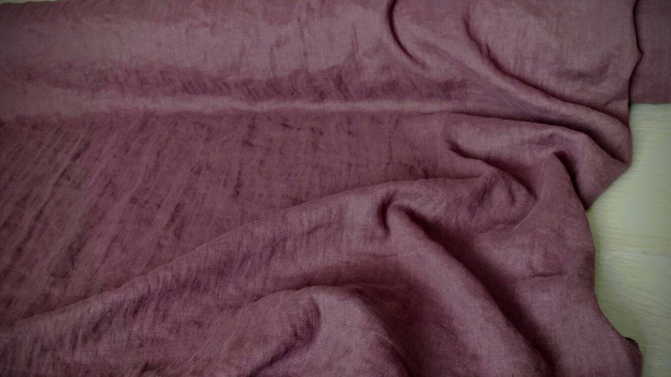 Deep Purple Pure Washed Softened Linen Fabric Weight Natural - Etsy UK