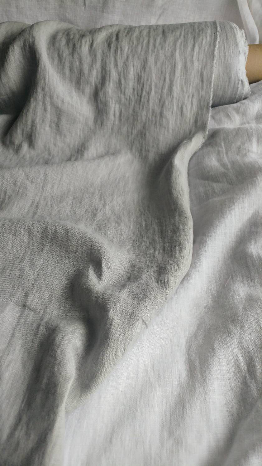 Light Grey Linen Fabric Store England Softened Pure Linen | Etsy
