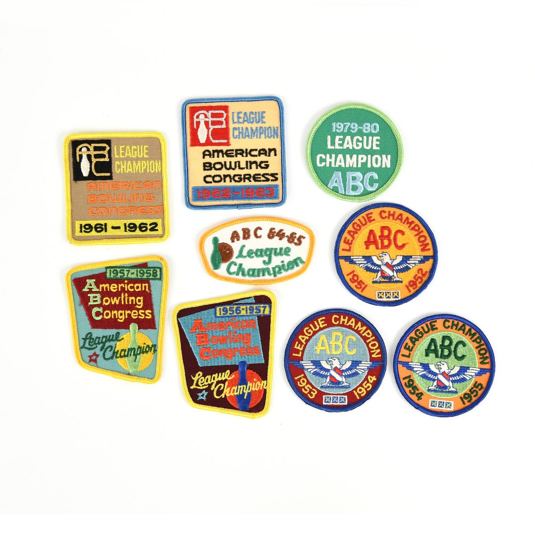 Vintage 50s 60s American Bowling League Champion Patches ABC Sew on ...