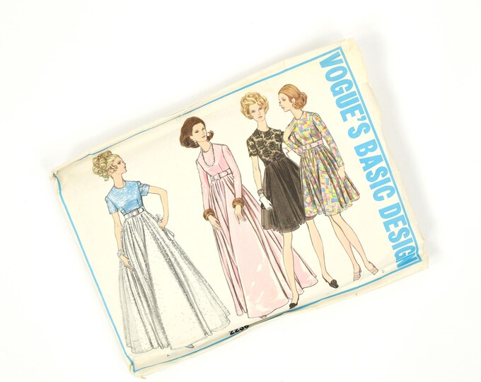 Vintage 60s Vogue Dress Sewing Pattern 2236: Retro Full Skirt Party ...