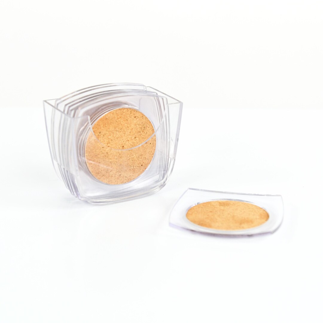 Vintage 70s Clear Acrylic + Cork Retro Square Barware Drinkware ...