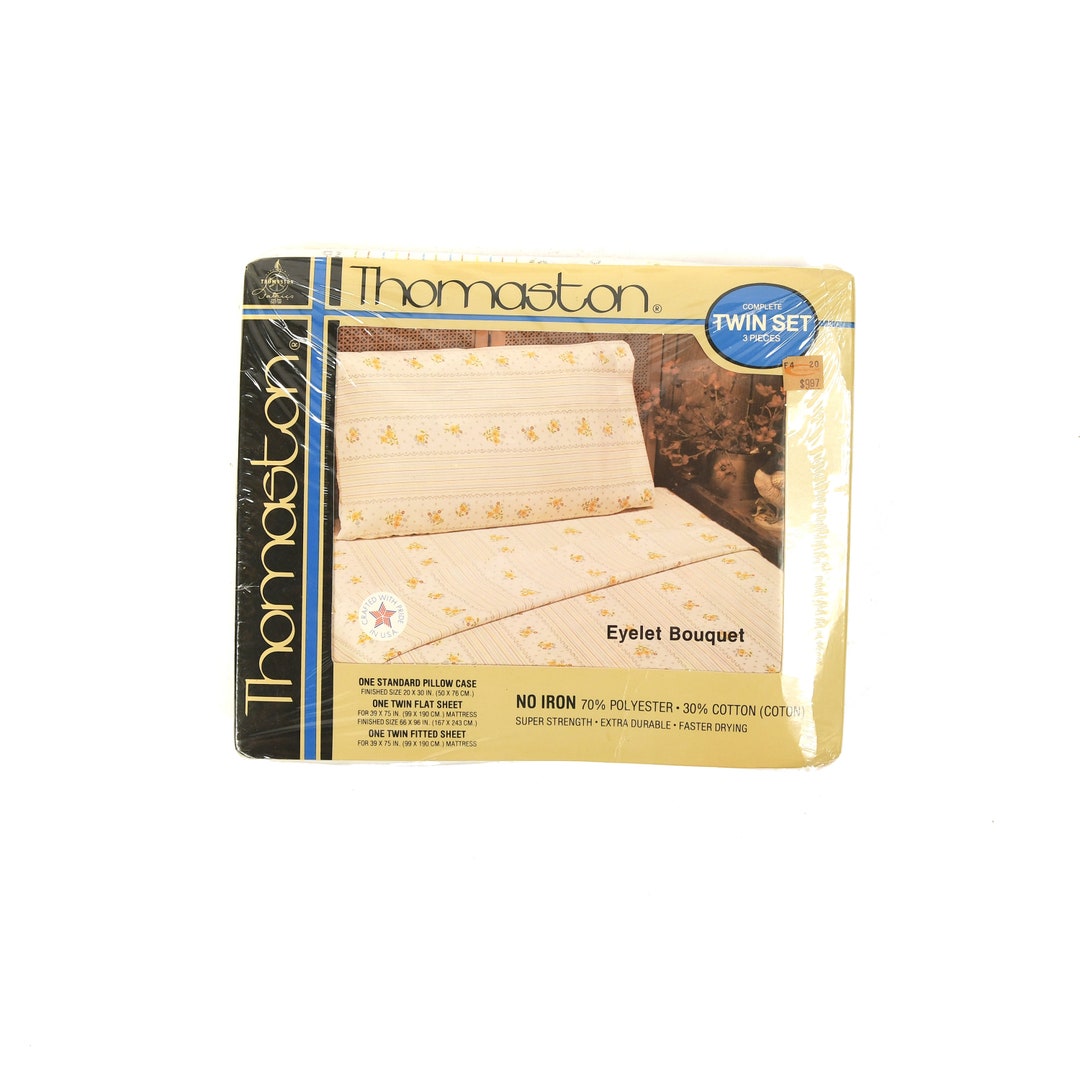 Vintage Thomaston Floral Eyelet Twin Sheet Set: 70s-80s NOS - Etsy
