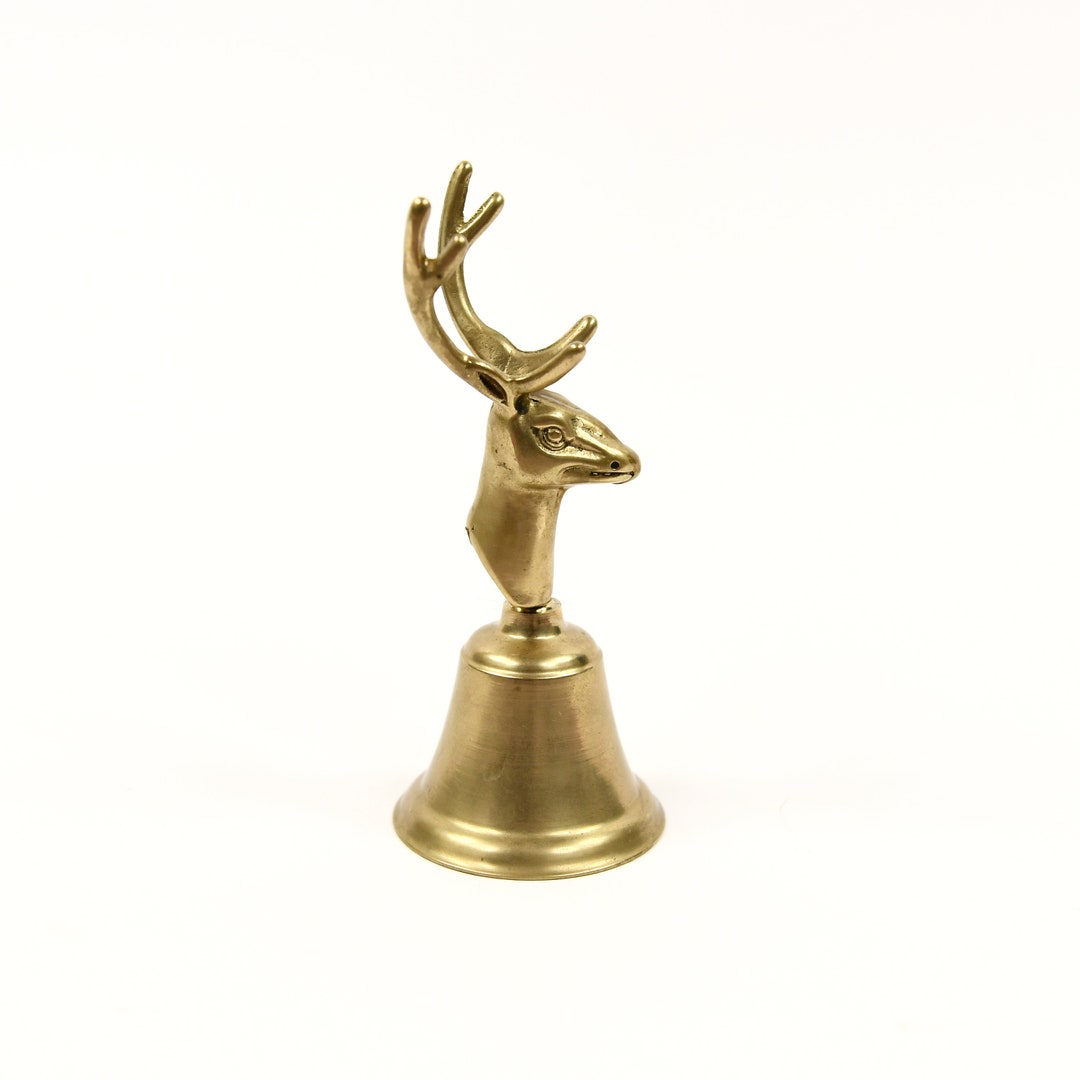 Vintage 70s 80s Solid Brass Deer Stag Reindeer Office Home Decor Hand ...