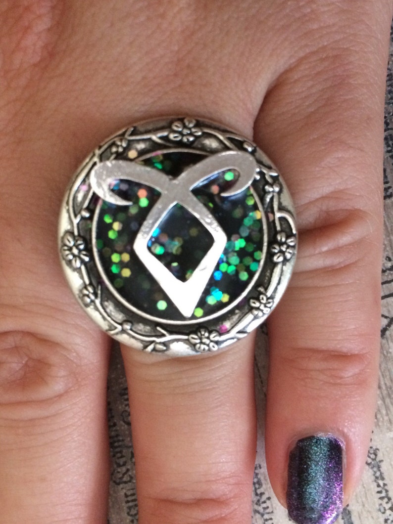 Free Shipping Shadowhunter Ring Angelic Rune Ring Resizable - Etsy