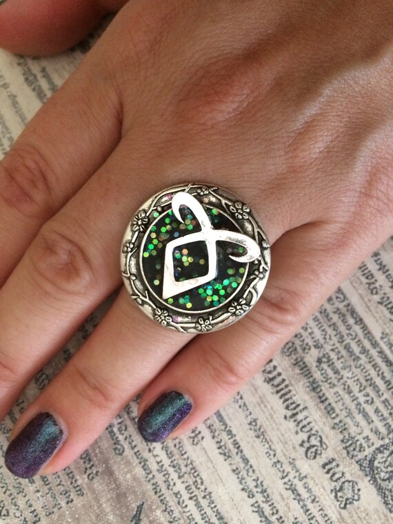 Free Shipping Shadowhunter Ring Angelic Rune Ring Resizable | Etsy