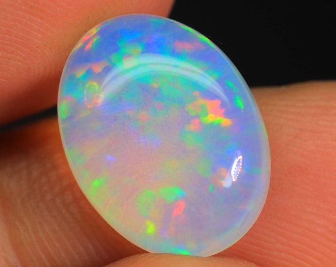 8 Carat Big Size Opal Stone - Ethiopian Opal Cabochon - Multi Fire Opal ...