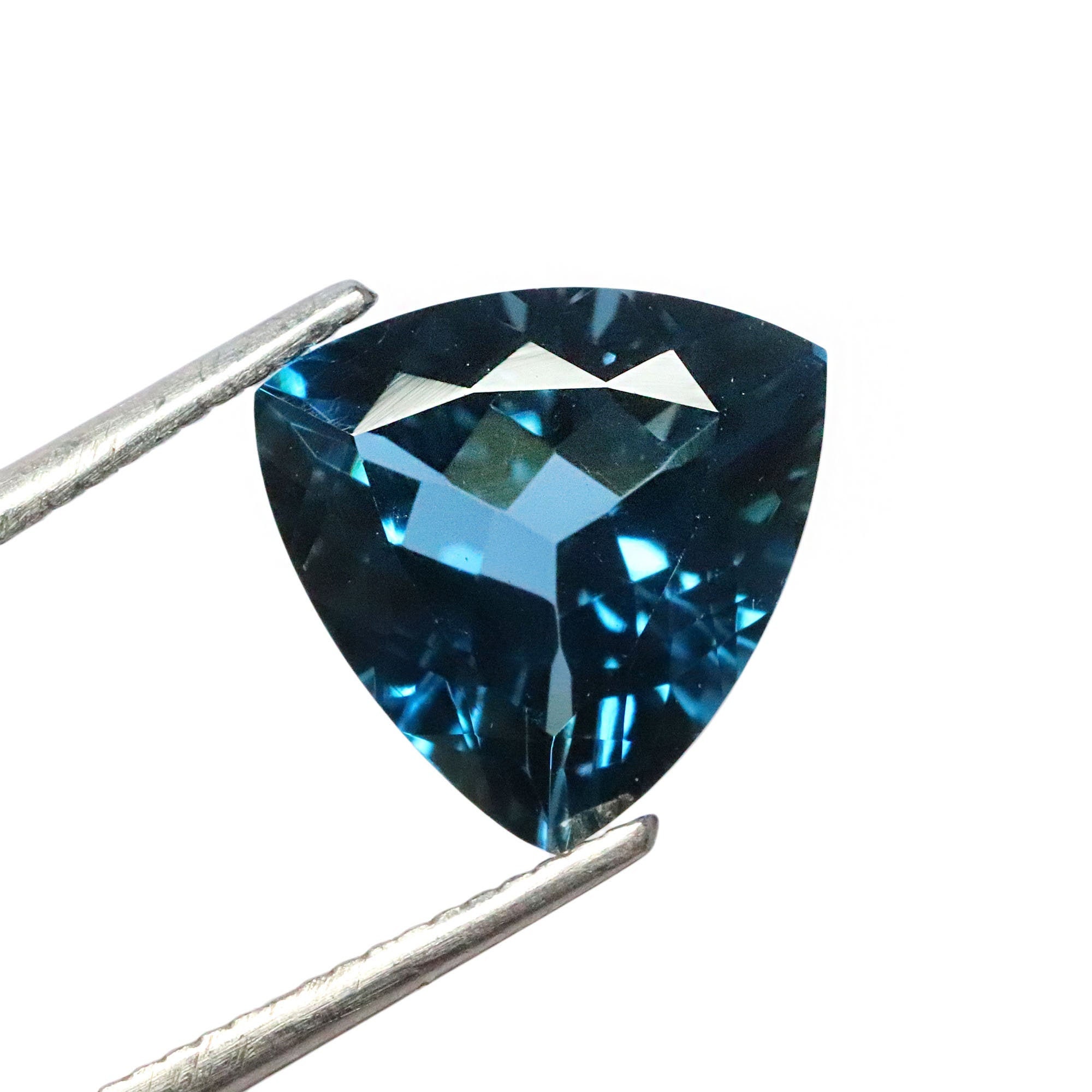 Triangle London Blue Topaz Gemstone: 2.65 Cts, 9x9x4.7mm - Etsy UK
