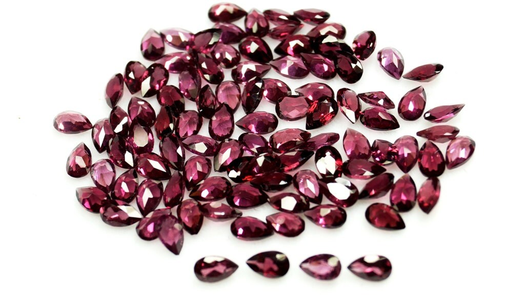 AAA Grade Rhodolite Garnet Teardrops Faceted Teardrop Garnet | Etsy