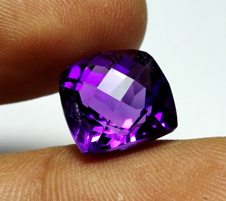 Amethyst Cut Stone Amethyst Gemstone Purple Amethyst Square - Etsy