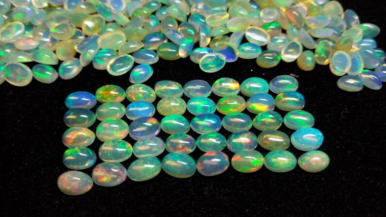 6x4mm Oval OPALS OPAL GEMSTONE Ethiopian Opal Cabochon - Etsy