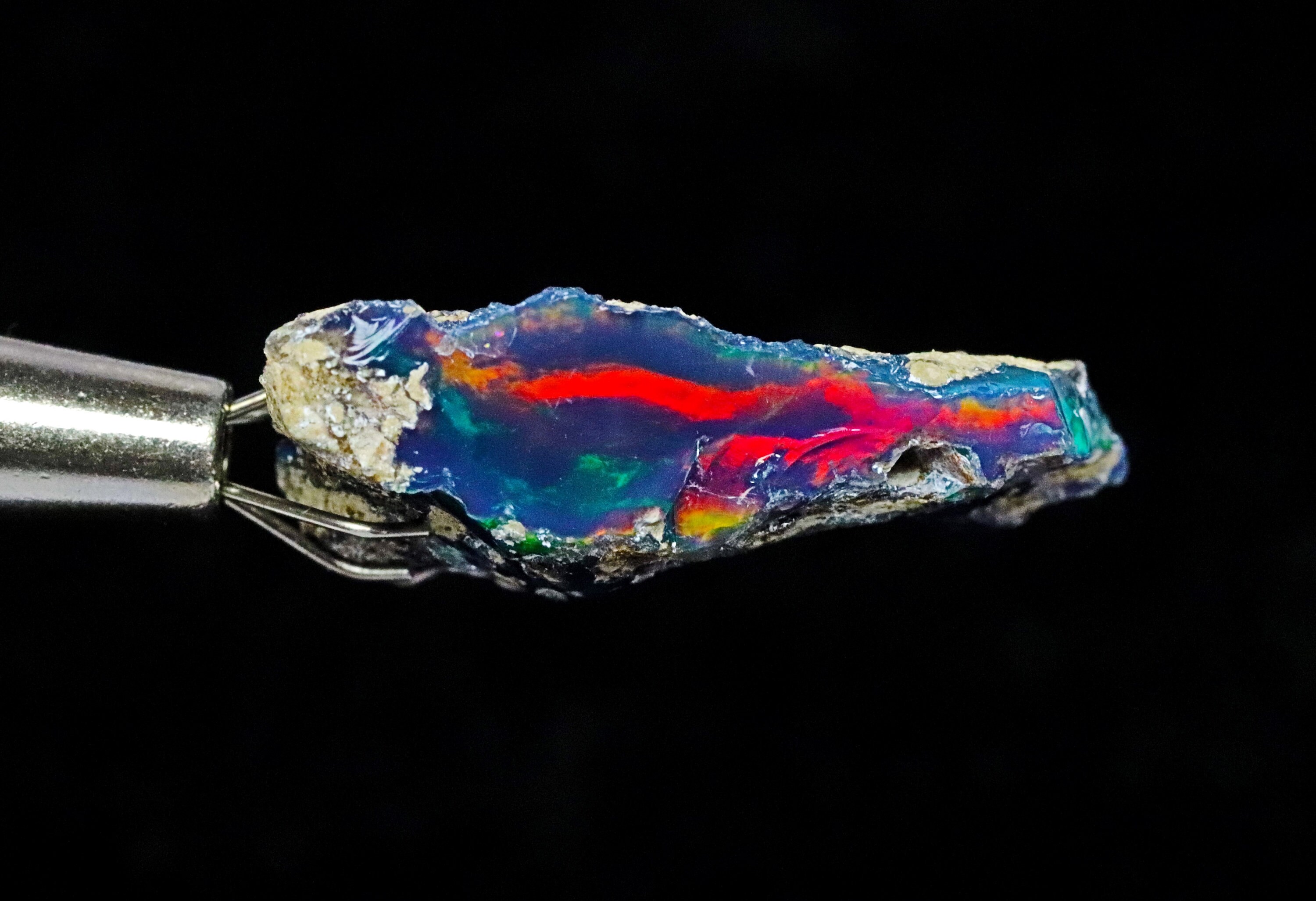 Natural Black Opal Rough Electric Fire Opal Raw Gemstone | Etsy