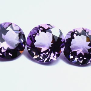 Amethyst Gemstone, Round Amethyst 10x10mm, 9.50 Cts, Round Cut Stone ...