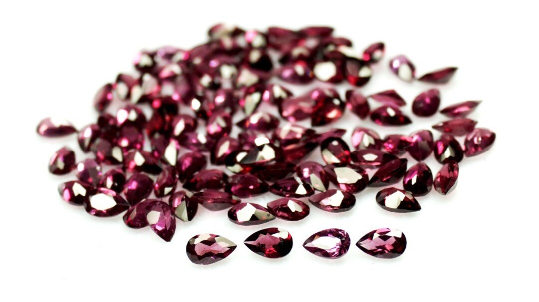 AAA Grade Rhodolite Garnet Teardrops, Faceted Teardrop Garnet Gemstone ...