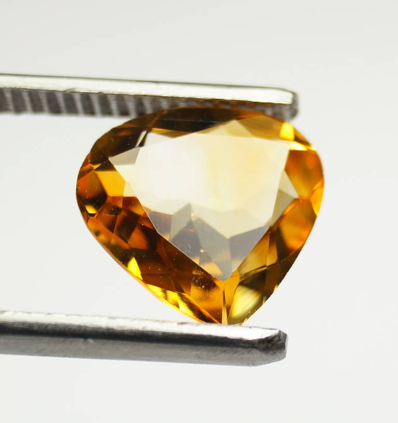 Citrine Gemstone Heart Citrine Citrine Faceted Heart Cut | Etsy