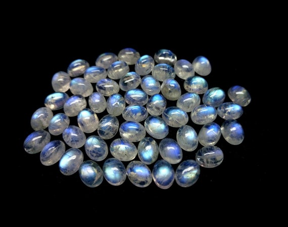 Natural Rainbow Moonstone Gemstone Moonstone Cabochon Blue | Etsy