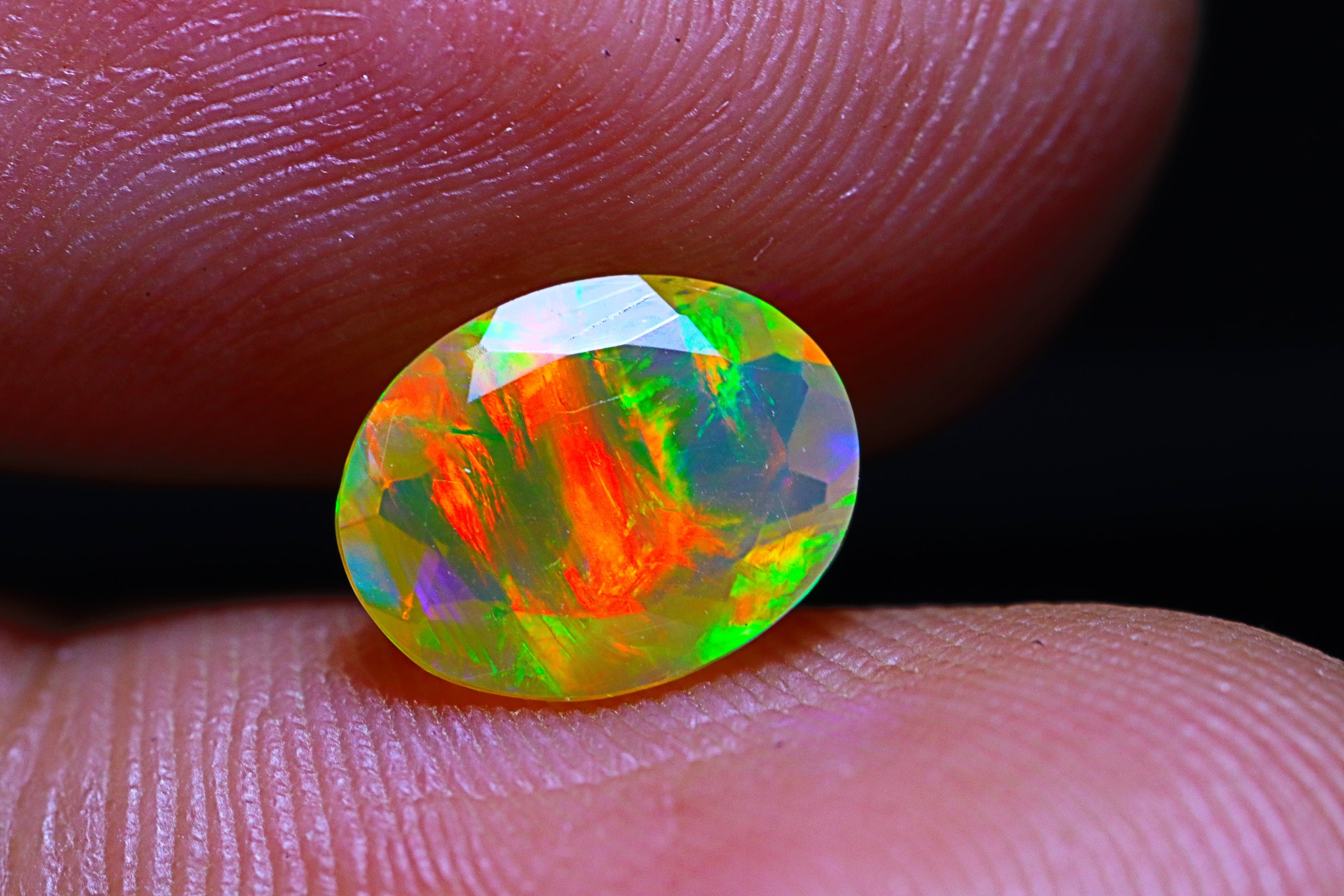 Natural Ethiopian Opal Faceted Cut Oval Gemstone Welo Multi | Etsy