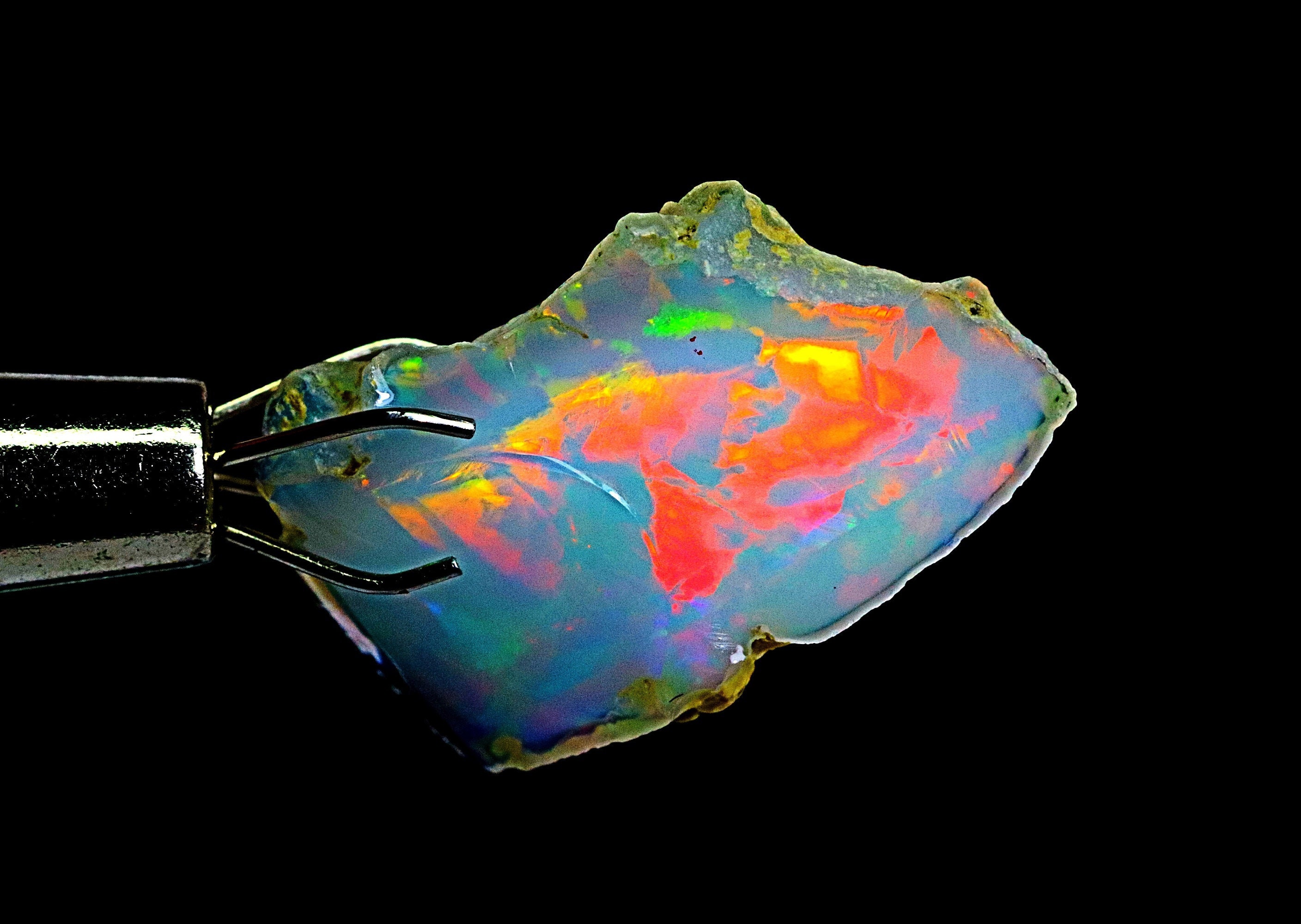 Multi Red Fire Ethiopian Opal Gemstone Fire Opal Rough Stone | Etsy