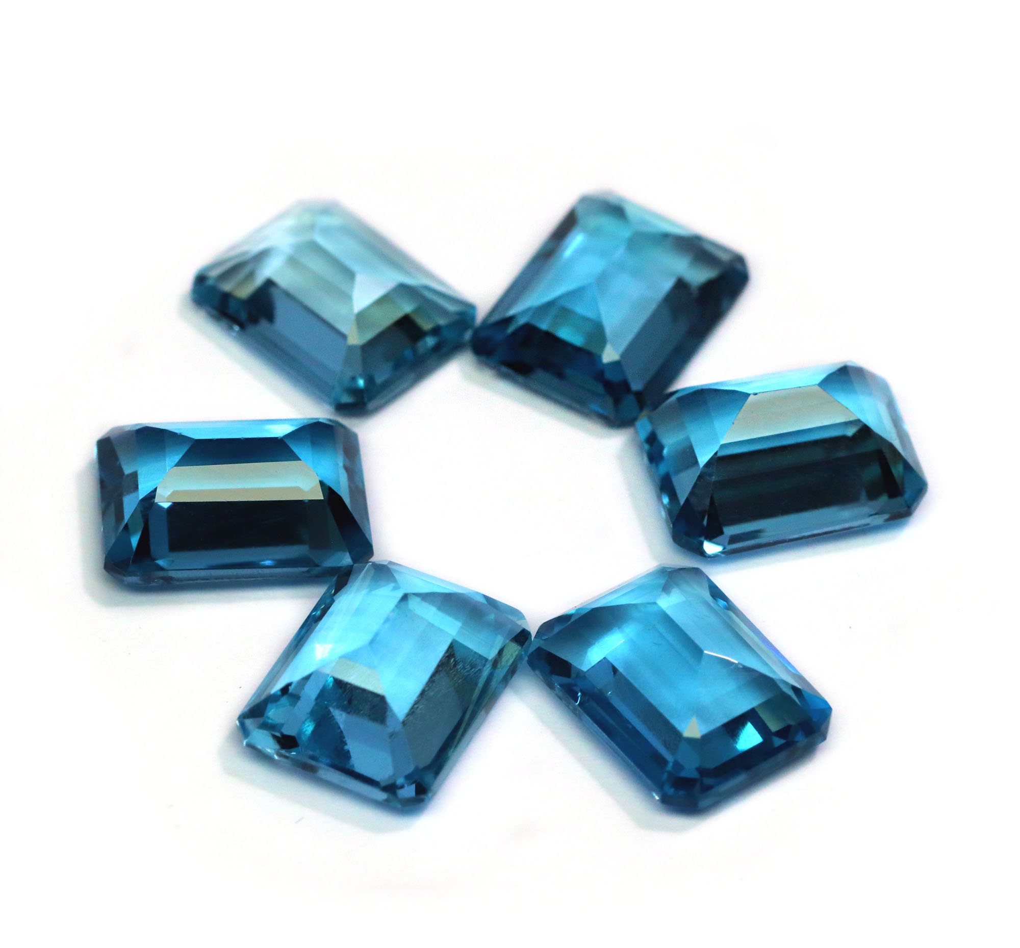 London Blue Topaz Stone London Topaz Emerald Cut Gemstone - Etsy UK