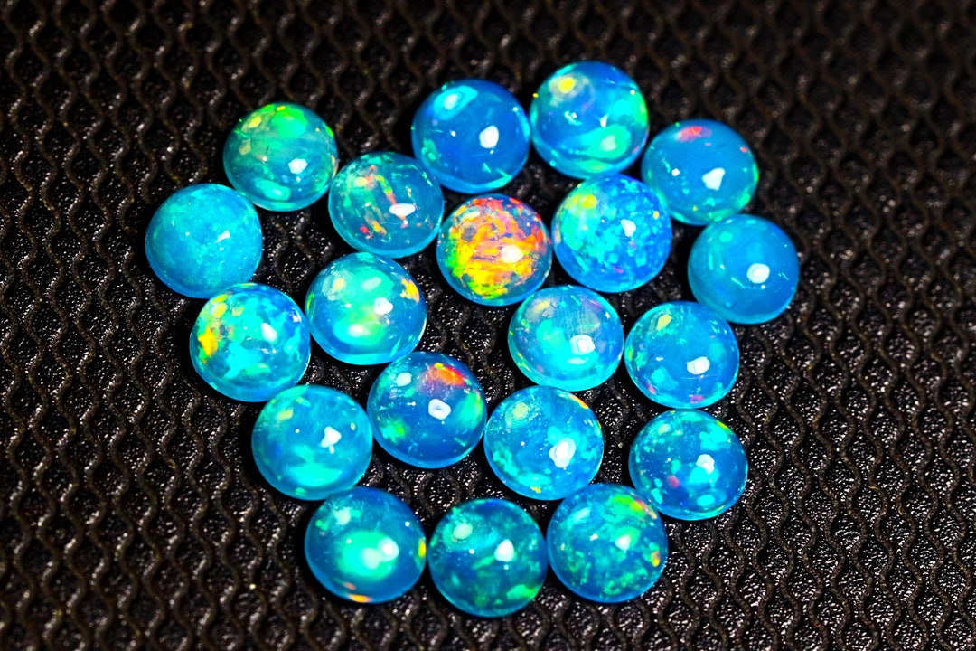 Natural Ethiopian Blue Opal Gemstone - Opal Cabochon Stone - Opal for ...