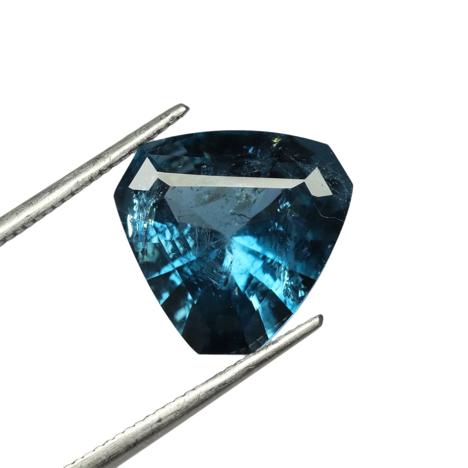 London Blue Topaz Cut Stone Blue Topaz Gemstone Triangle | Etsy