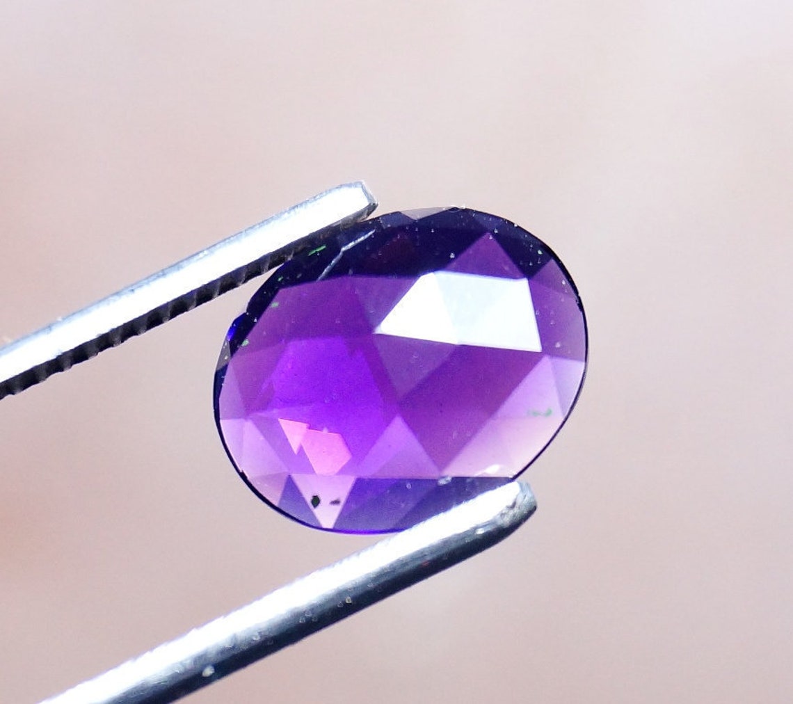 Purple Amethyst Rose Cut Amethyst Gemstone 11x9x4mm Faceted | Etsy