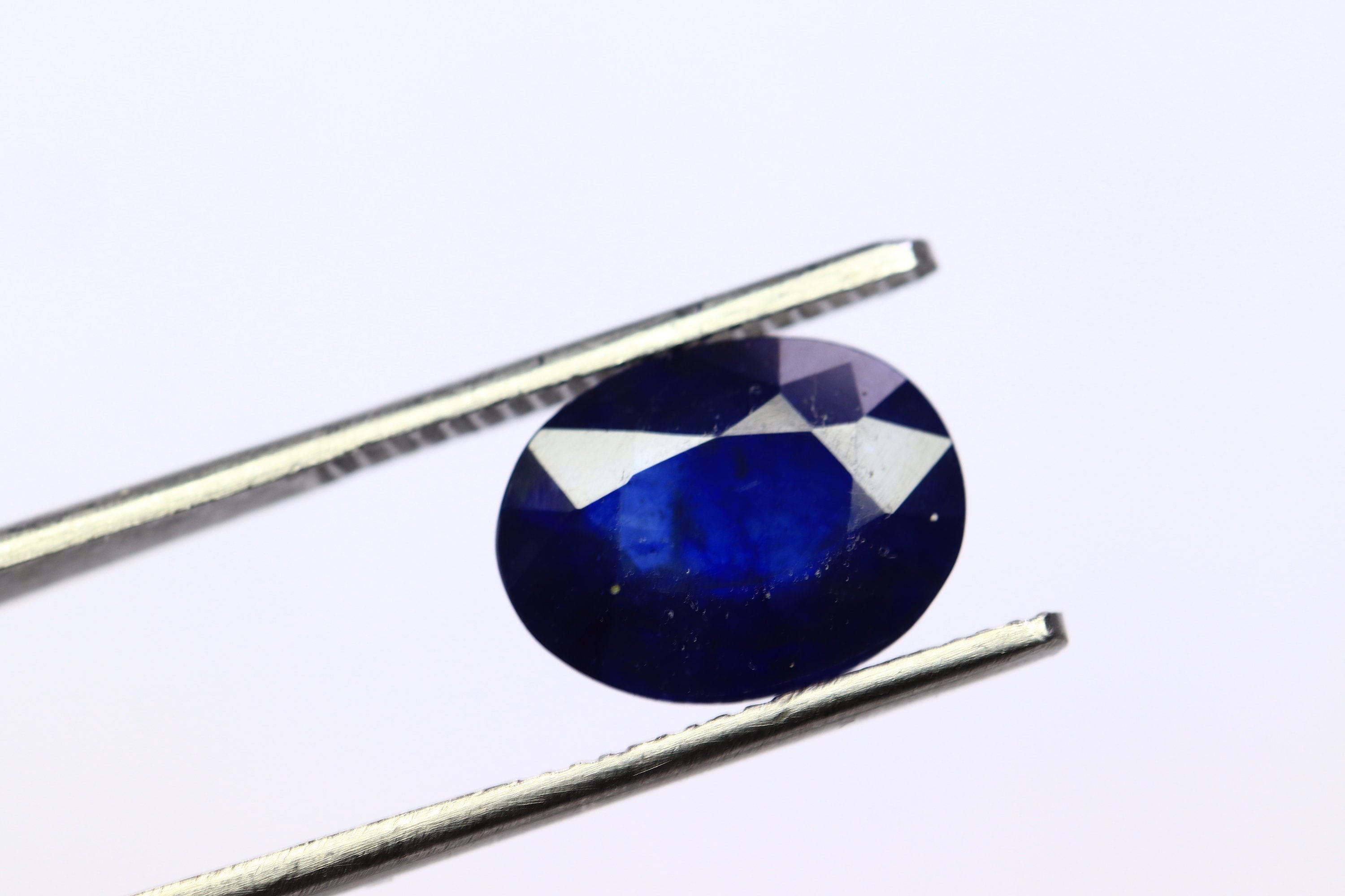 Natural Blue Sapphire Glass Filled Gemstone Blue Sapphire Etsy