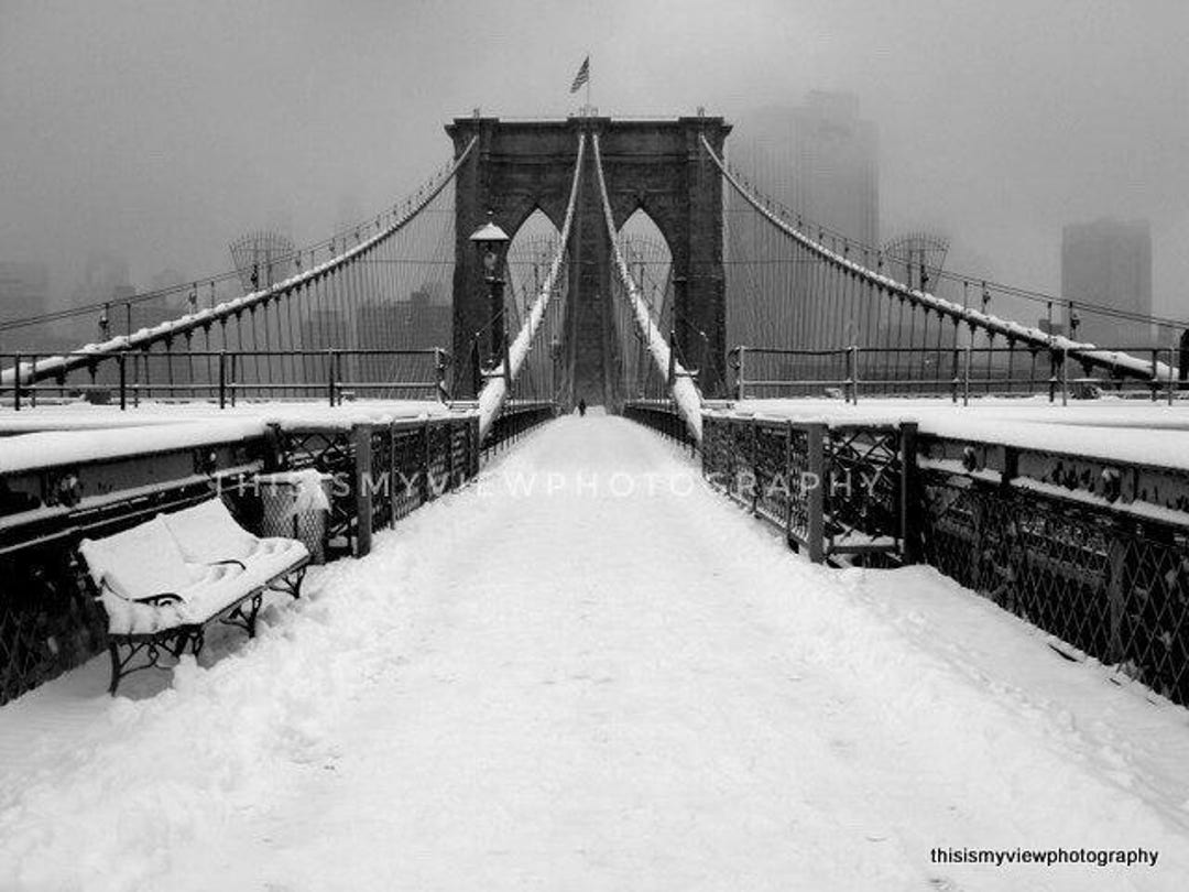 Brooklyn Bridge Snow Scene, New York, Original Photograph - Etsy