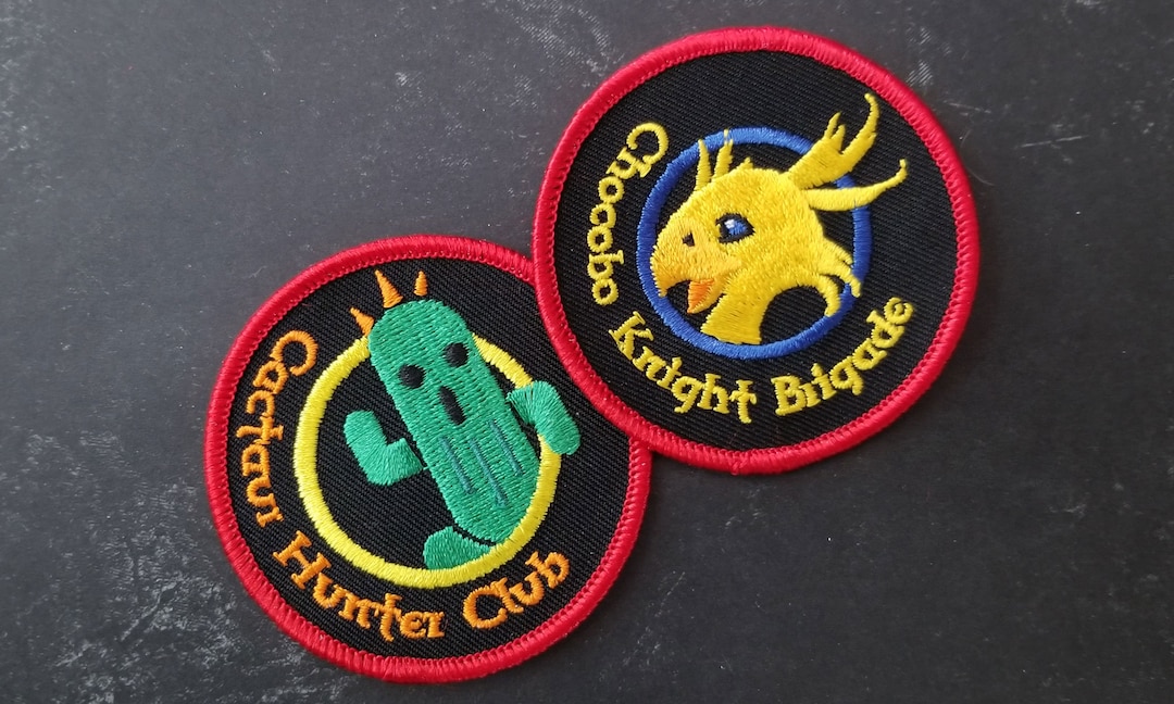 Final Fantasy Embroidered Patches - Two Designs - Chocobo or Cactaur - Etsy