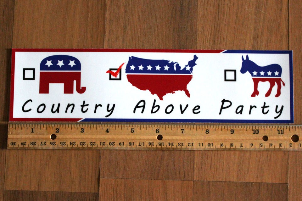 Country Above Party bumper sticker 11.5x3 | Etsy