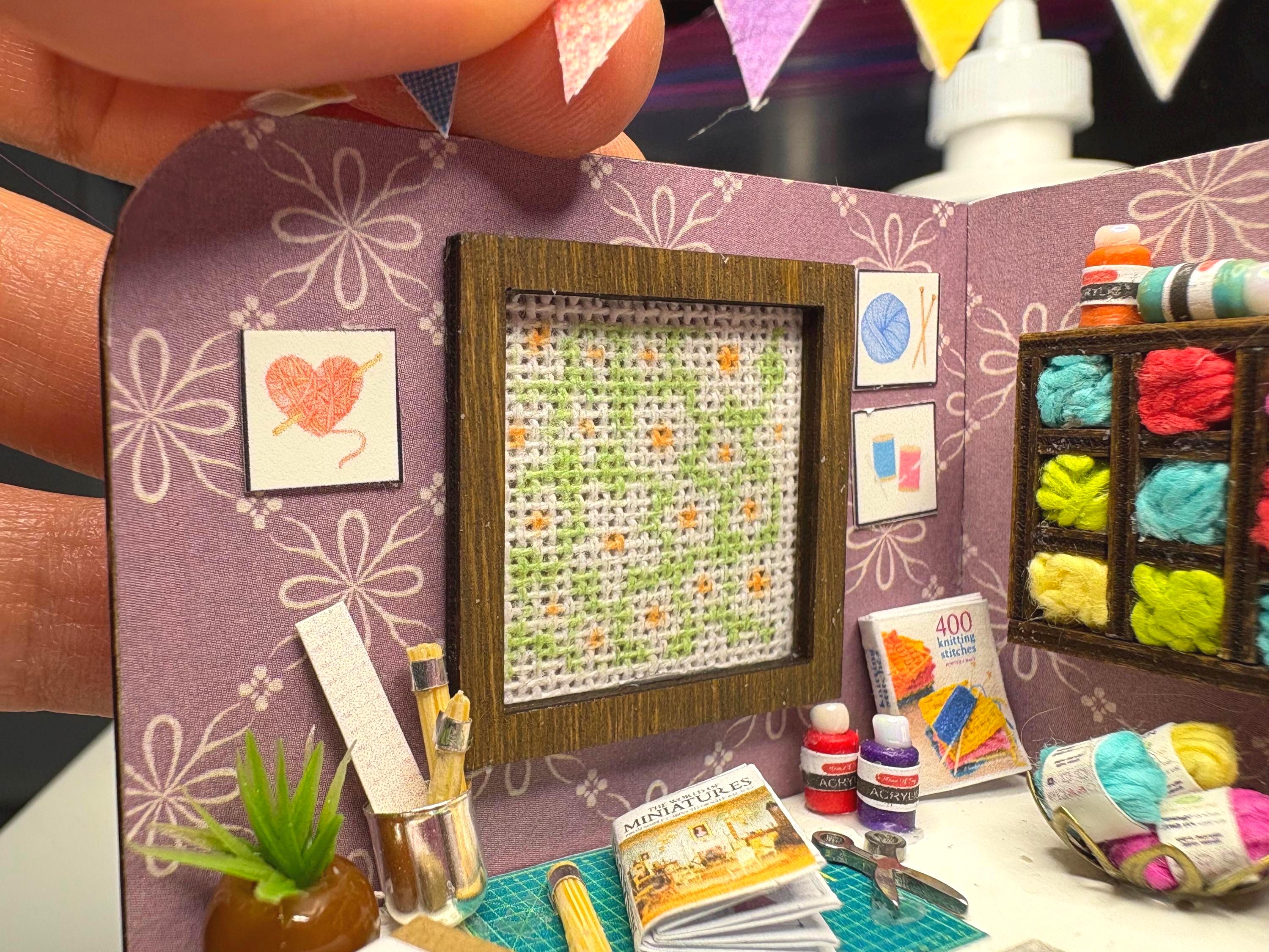 DIY Miniature Craft Room Kit | 1:24 Scale | Handmade Miniature ...