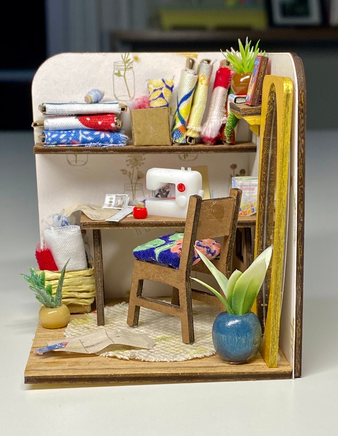 DIY Miniature Sewing Room Kit | 1:24 Scale | Handmade Miniature ...