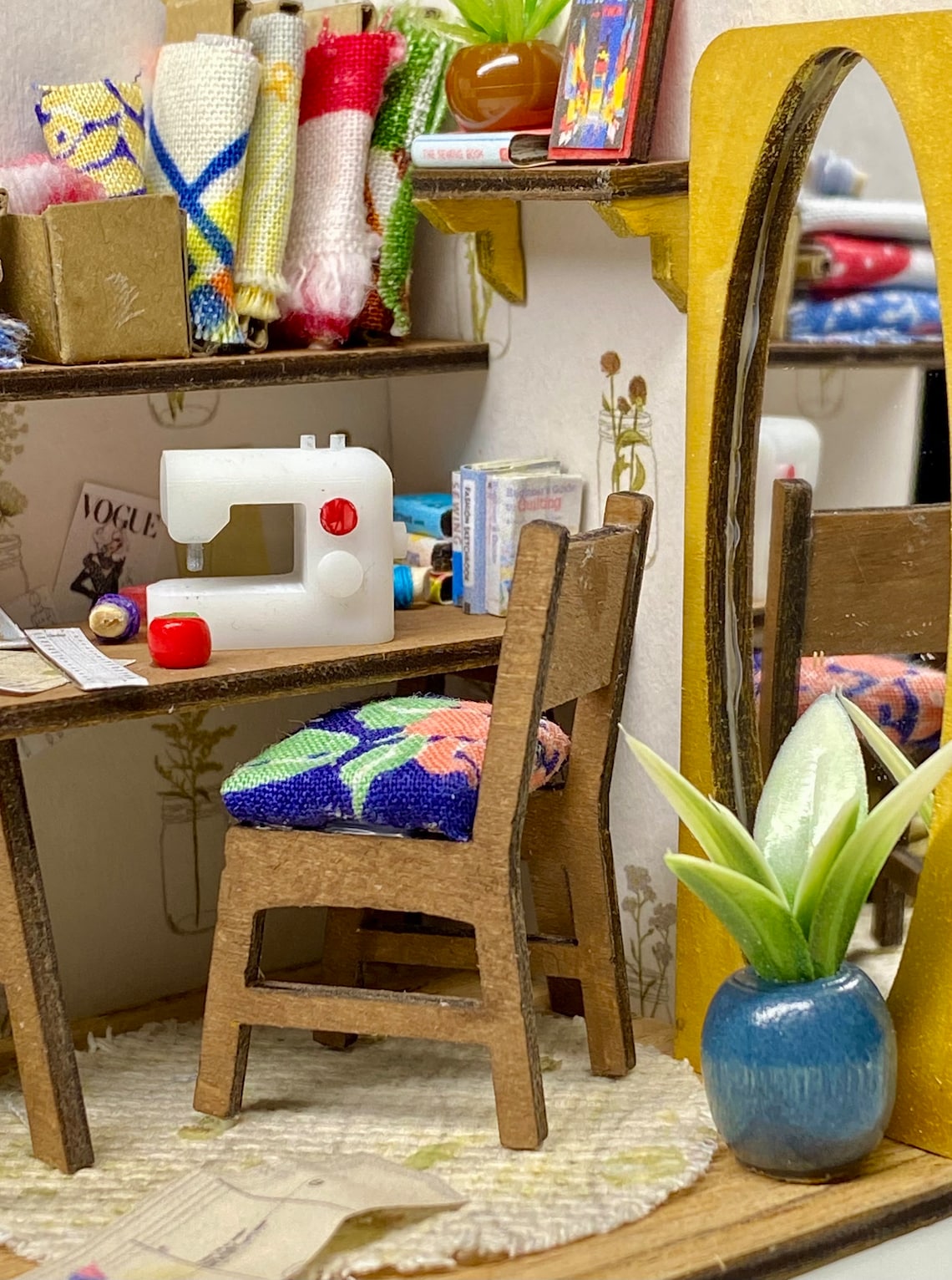 DIY Miniature Sewing Room Kit | 1:24 Scale | Handmade Miniature ...
