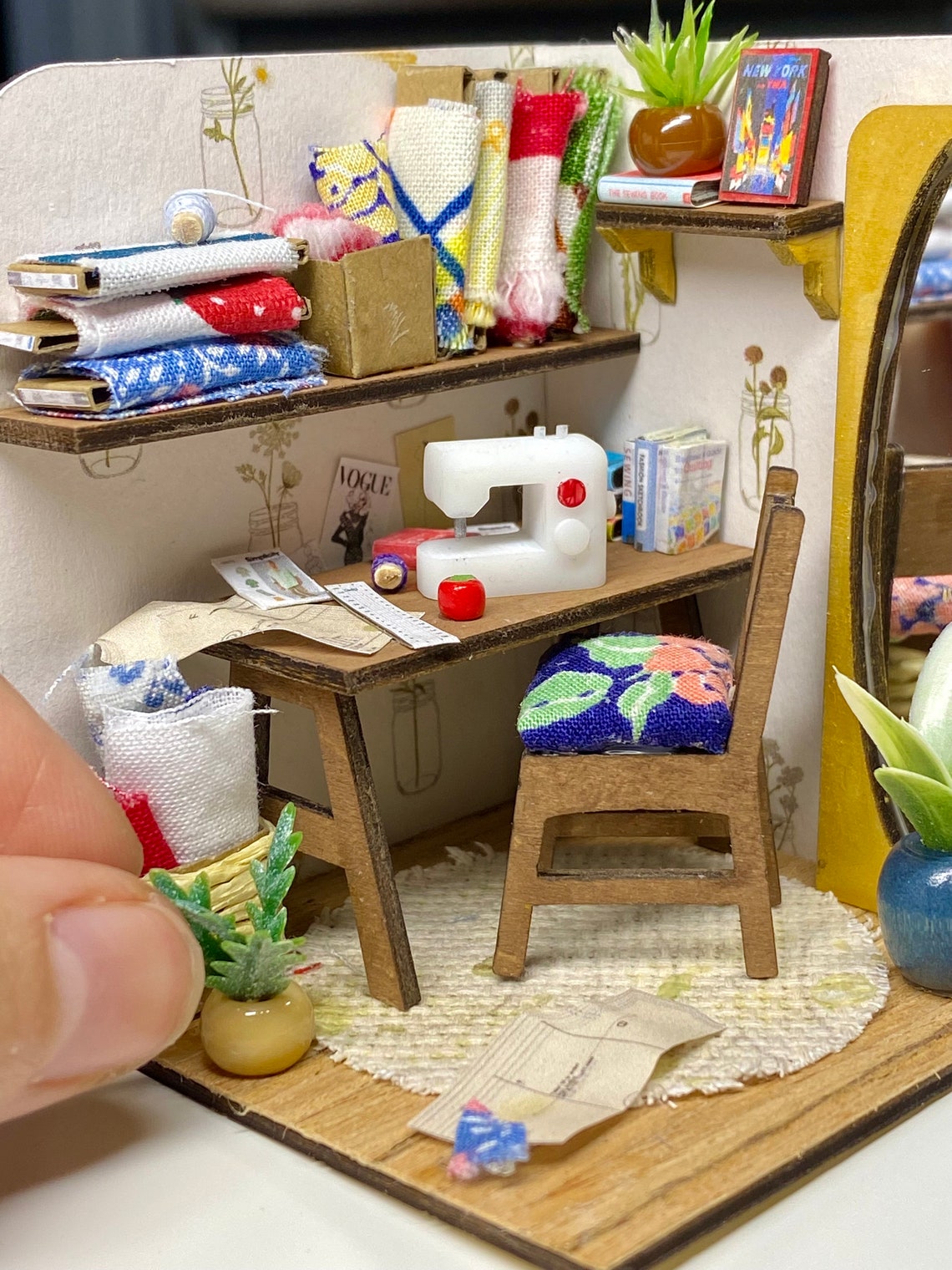 DIY Miniature Sewing Room Kit | 1:24 Scale | Handmade Miniature ...