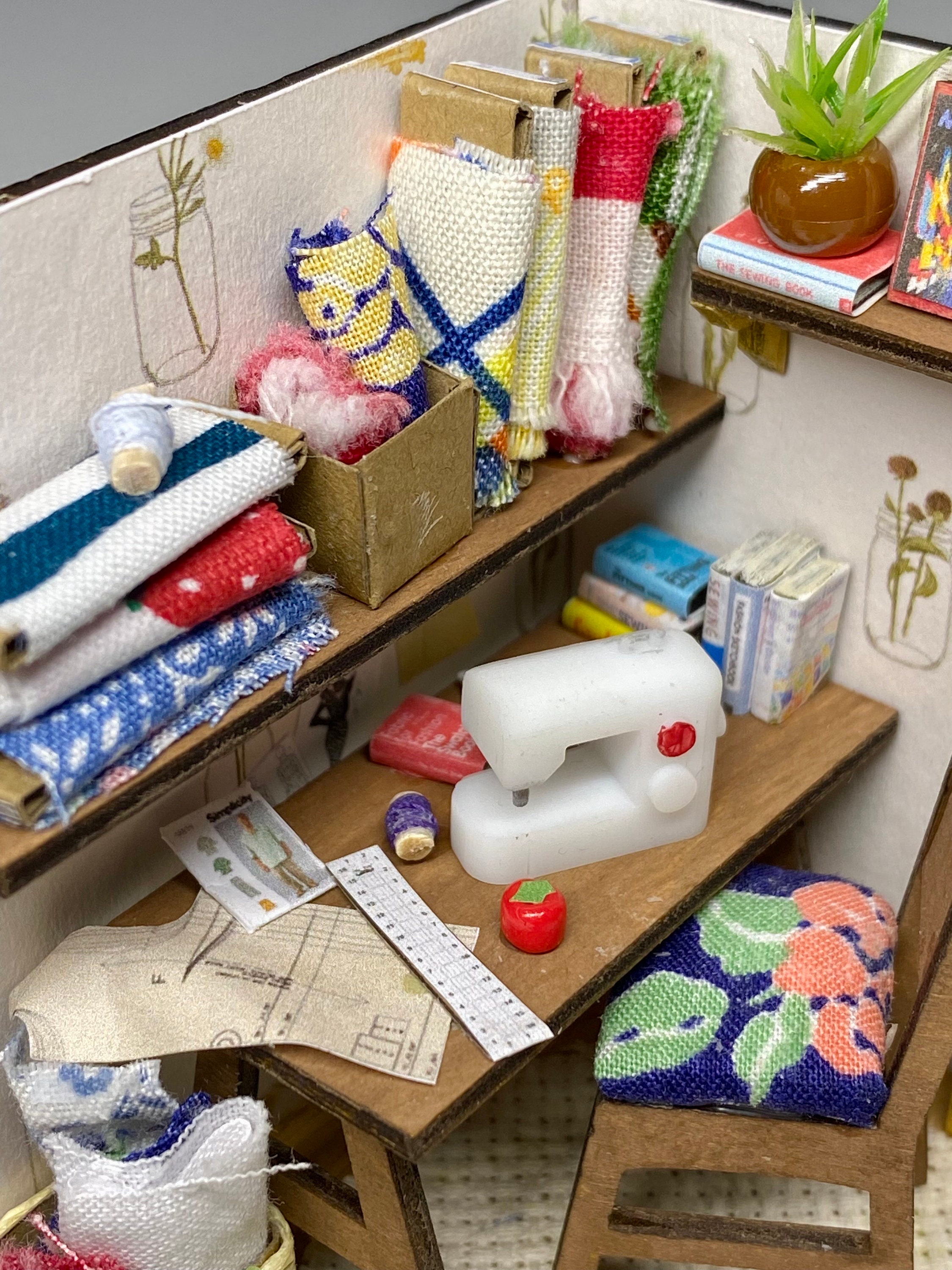 DIY Miniature Sewing Room Kit | 1:24 Scale | Handmade Miniature ...