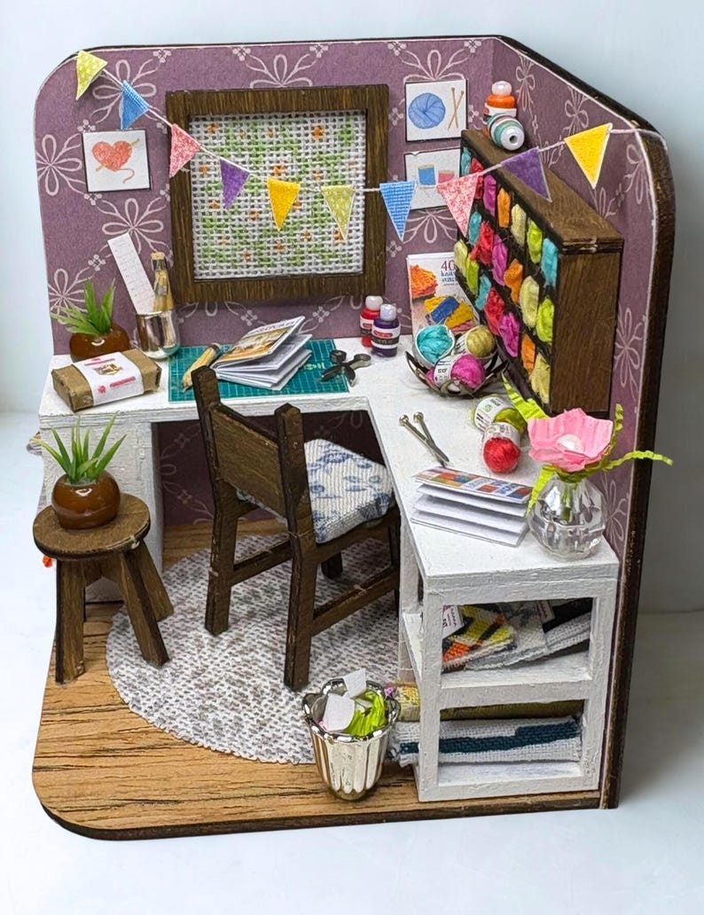 DIY Miniature Craft Room Kit | 1:24 Scale | Handmade Miniature ...