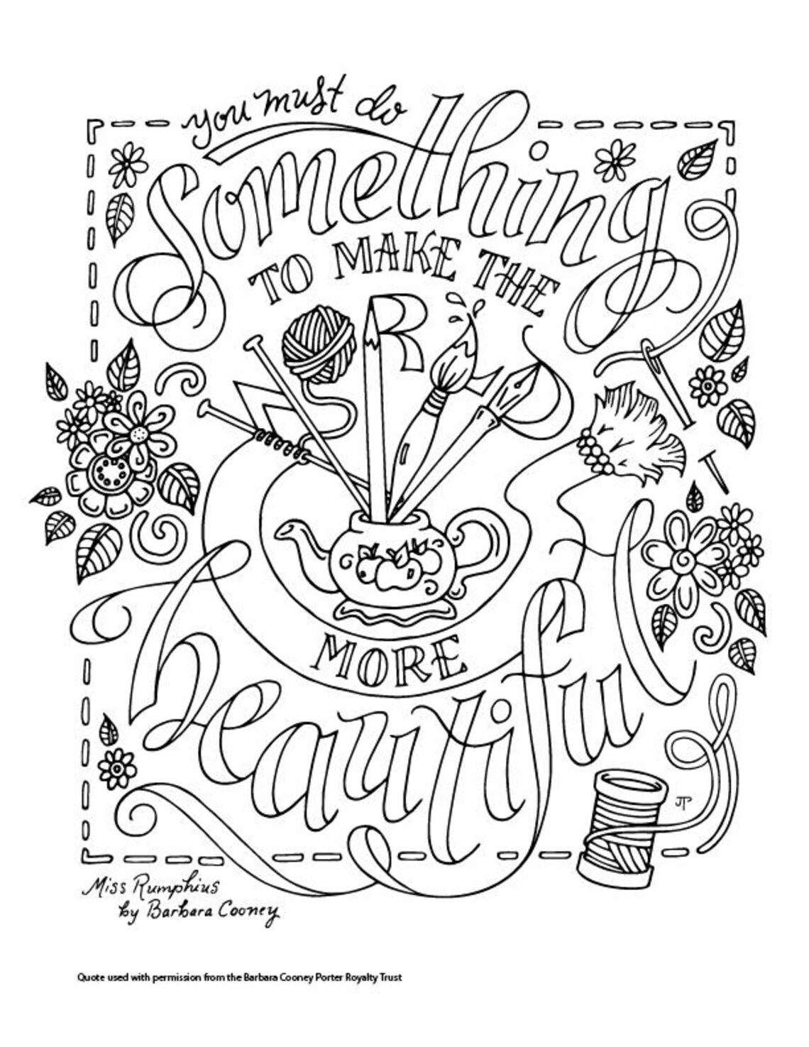 Miss Rumphius Coloring Page / Barbara Cooney / Quotes / Children's ...