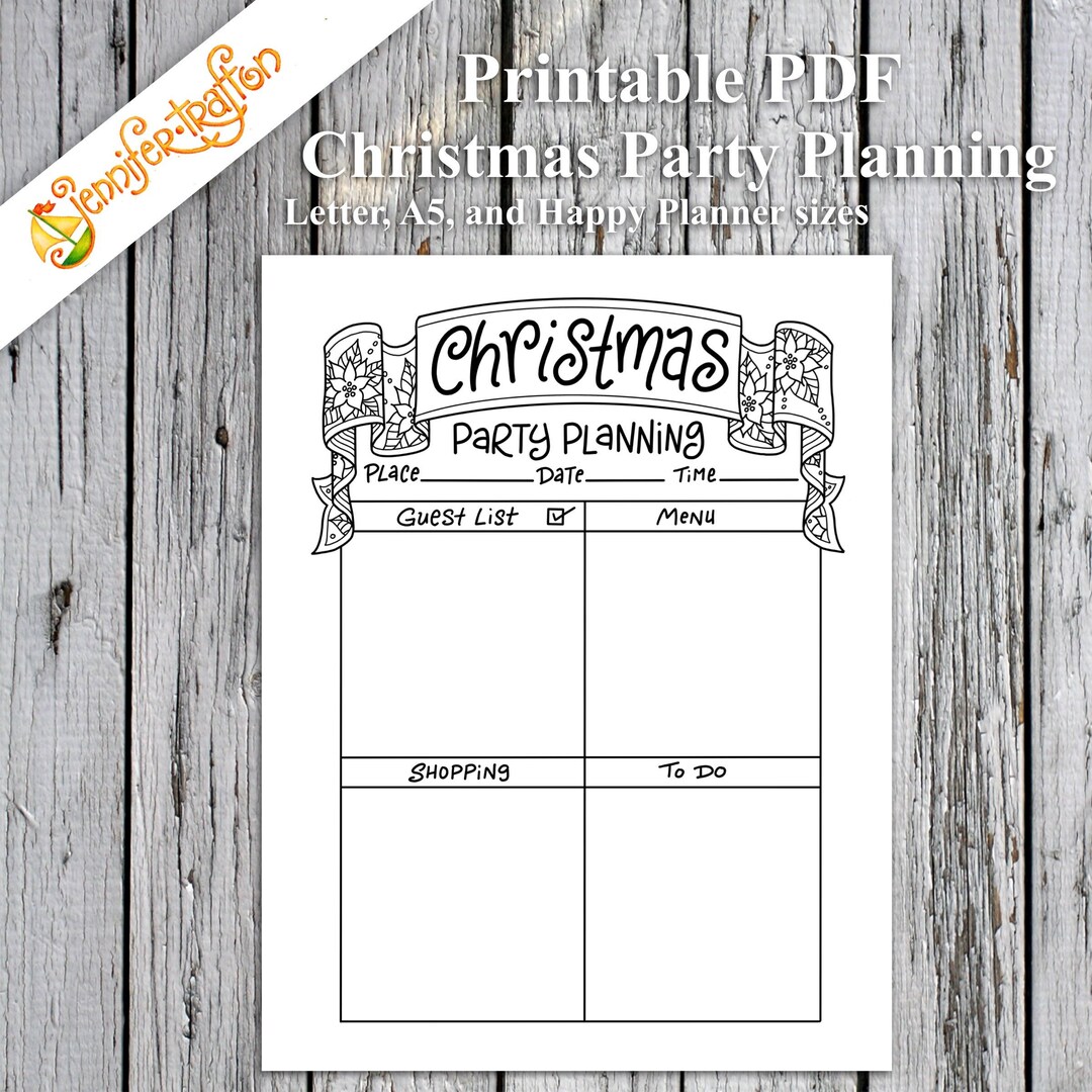 Christmas Party Planning / Bullet Journal Planner Insert Instant ...
