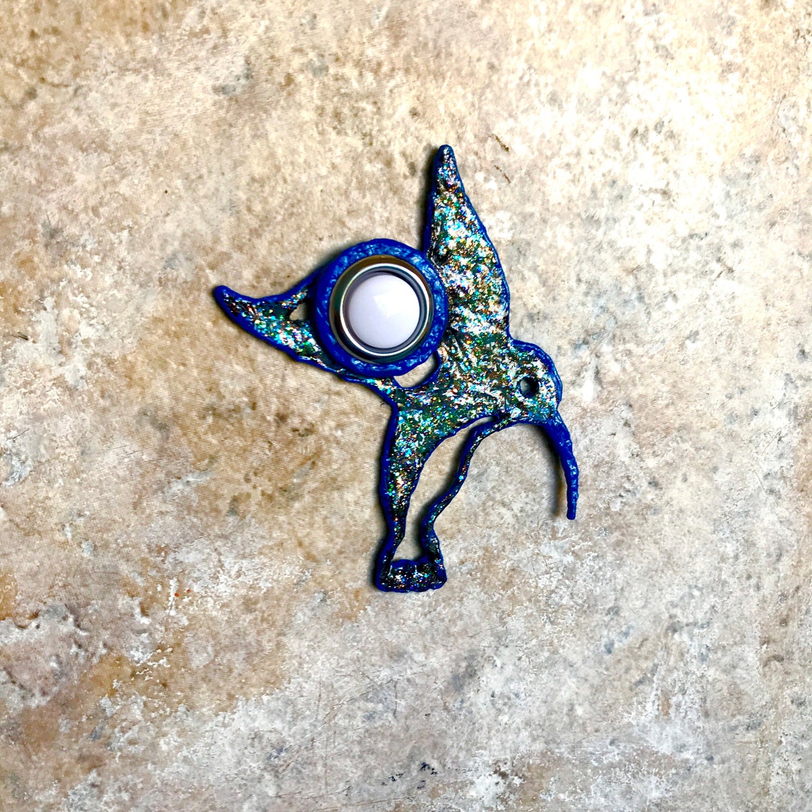 Hummingbird Doorbell Torch Cut Metal Colorful - Etsy