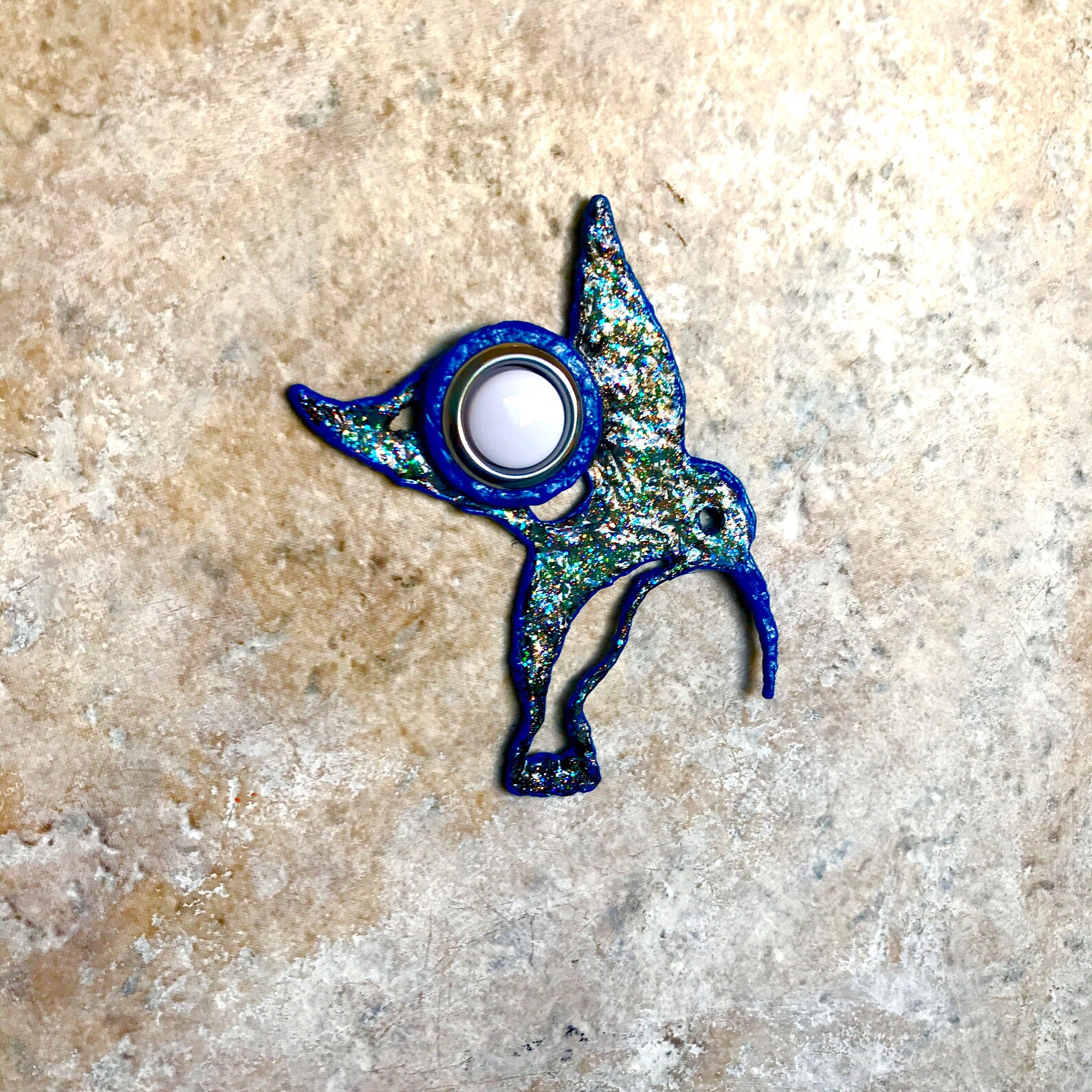 Hummingbird Doorbell Torch Cut Metal Colorful - Etsy