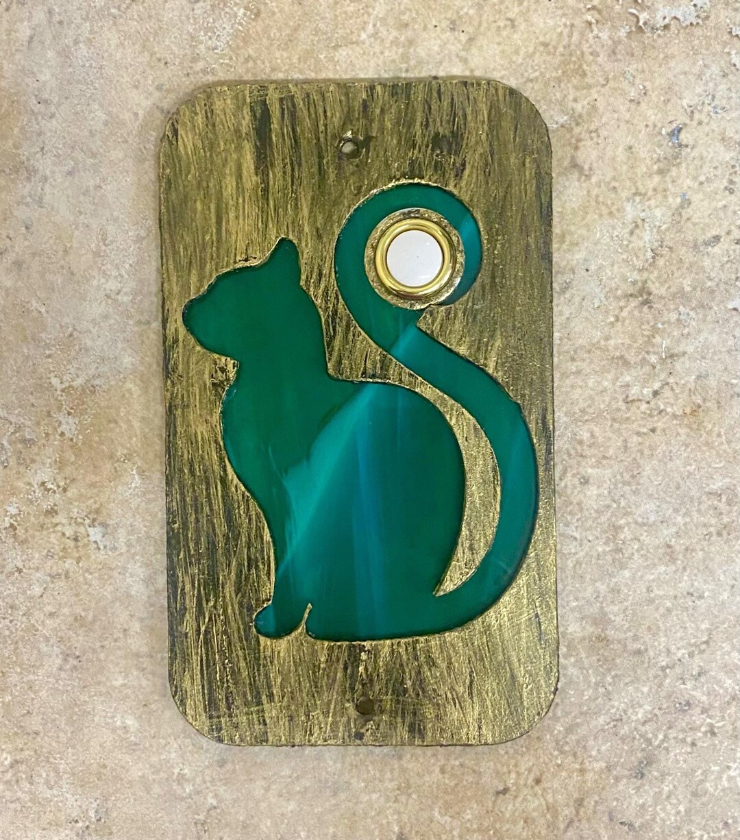 Doorbell Cover Plate - Cat - Torch Cut Steel - Stained Glass - Lighted ...