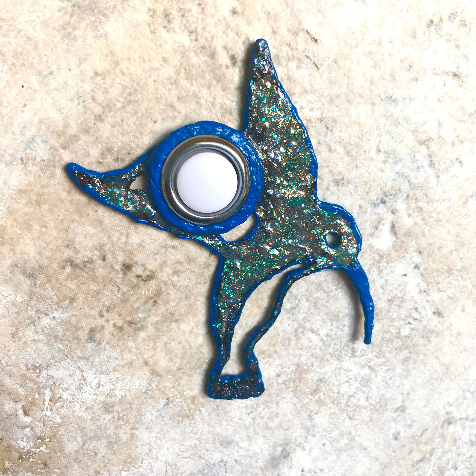 Hummingbird Doorbell Torch Cut Metal Colorful - Etsy