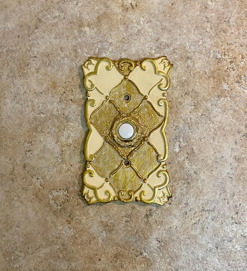 Doorbell Cover Plate - Classy Gold/pearl Color - Lattice Motif Pattern ...