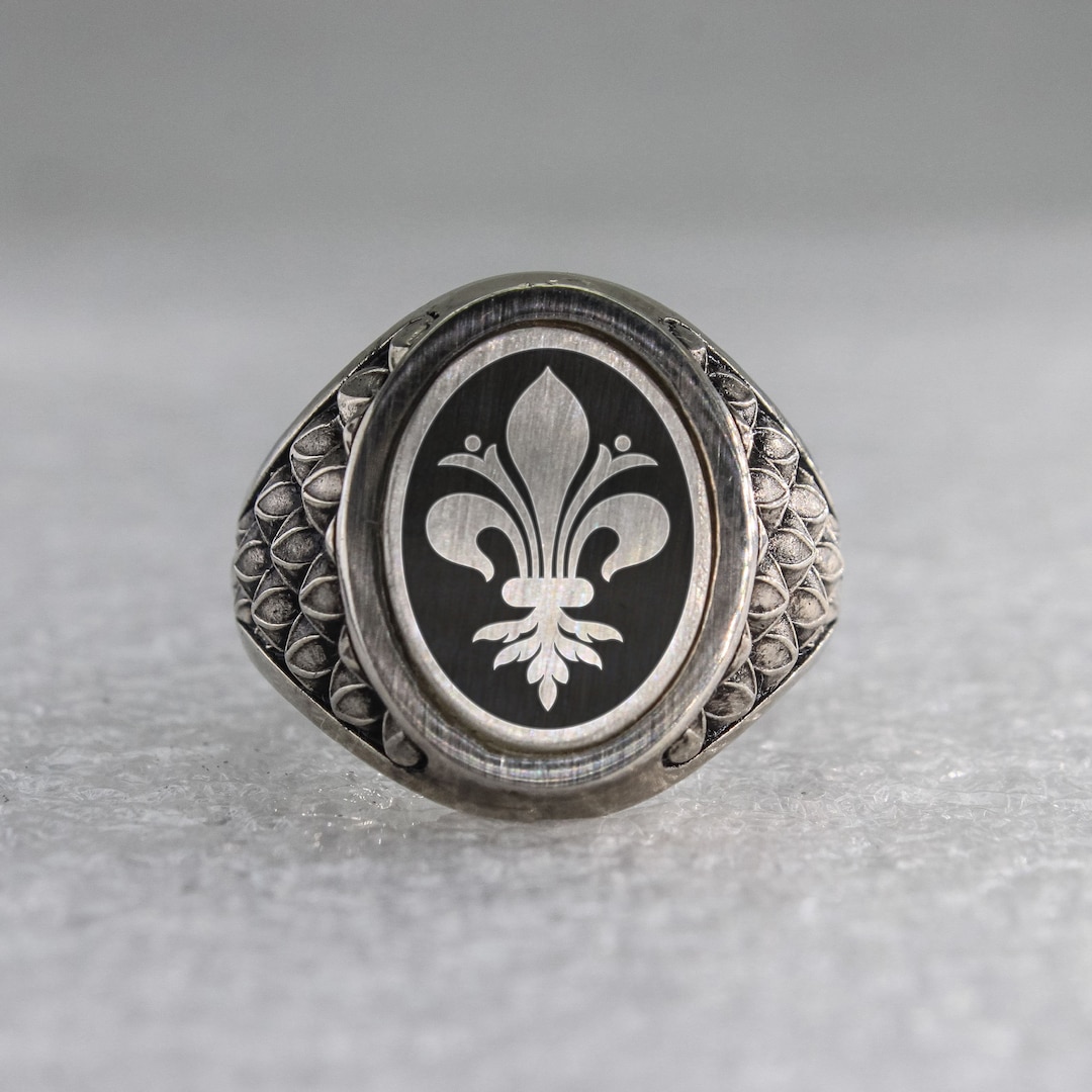 Fleur De Lis Signet Ring in Sterling Silver, New Orleans Symbol ...