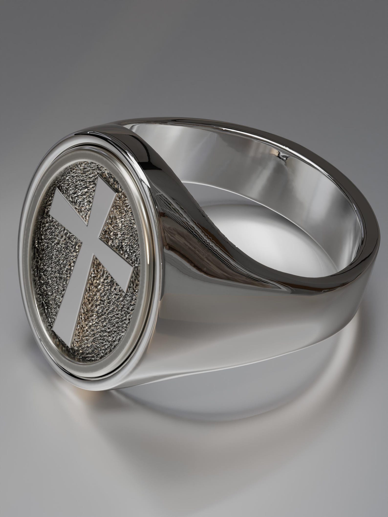 Sterling Silver Cross Signet Ring Handmade 925 Tribute to Pope francis ...