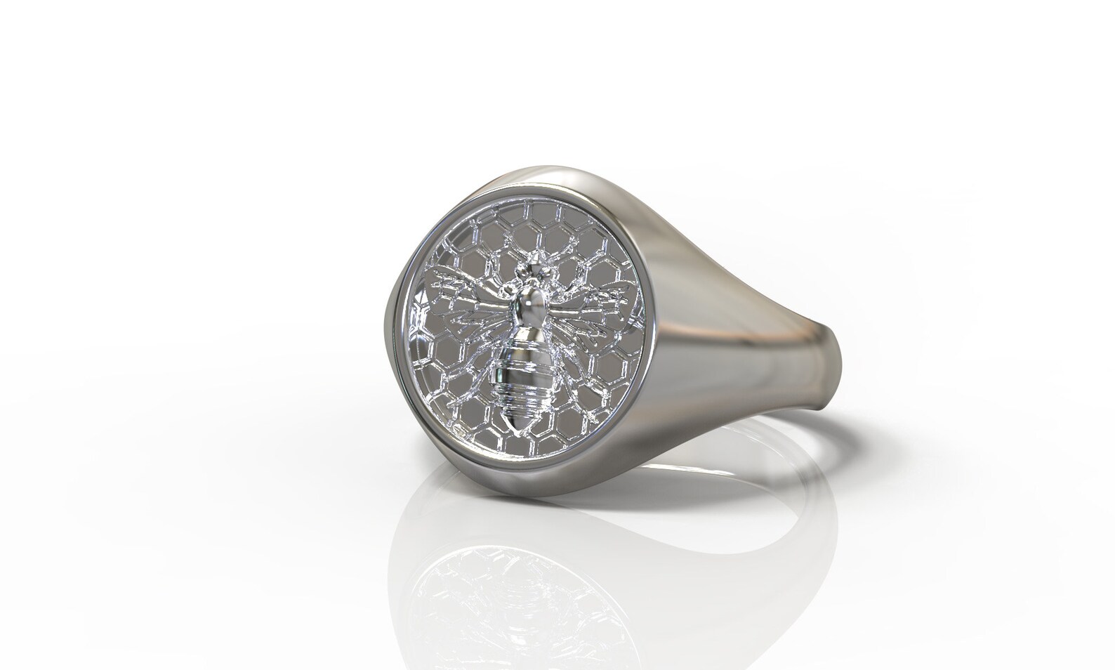 Bee Ring Silver Bee Ringbumble Bee Honey Bee Signet Ring | Etsy