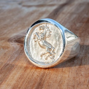Silver Horse Ring, Unisex Equestrian Ring, Animal Ring Made of Pure ...